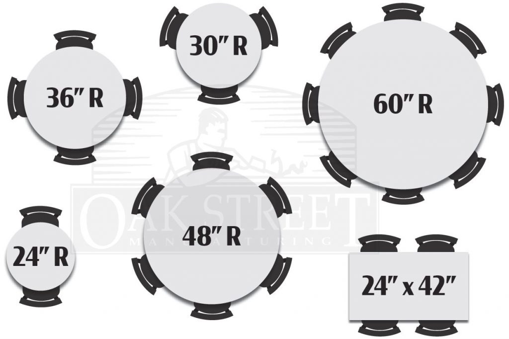 Recommended Seating Capacities by Table Size - OakStreetMfg