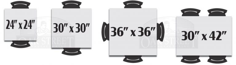 Recommended Seating Capacities by Table Size - OakStreetMfg