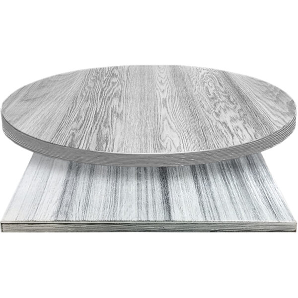Whitewash Restaurant Table Tops on Black - OakStreetMFG