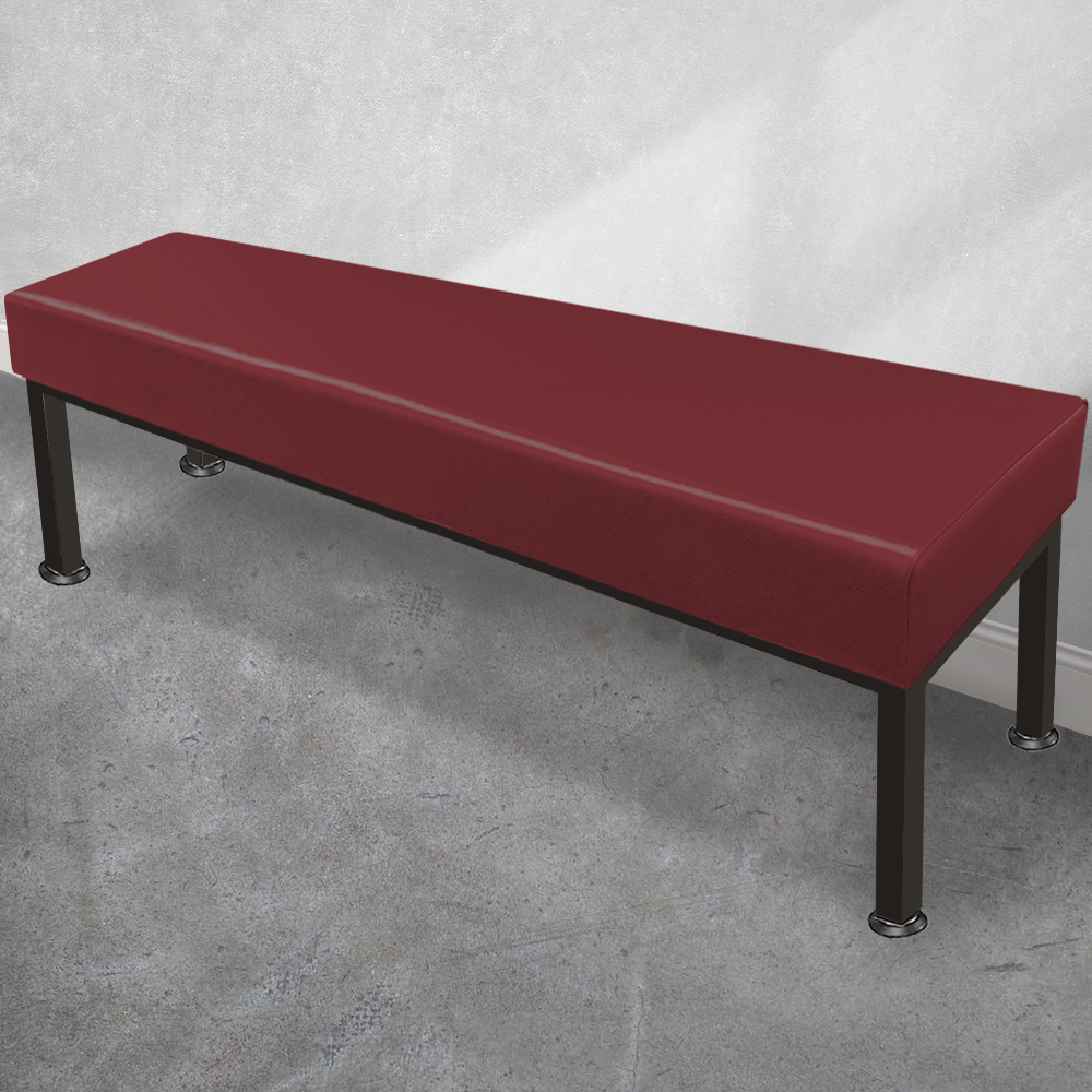Allen series vinyl/upholstered restaurant bench - OakStreetMFG