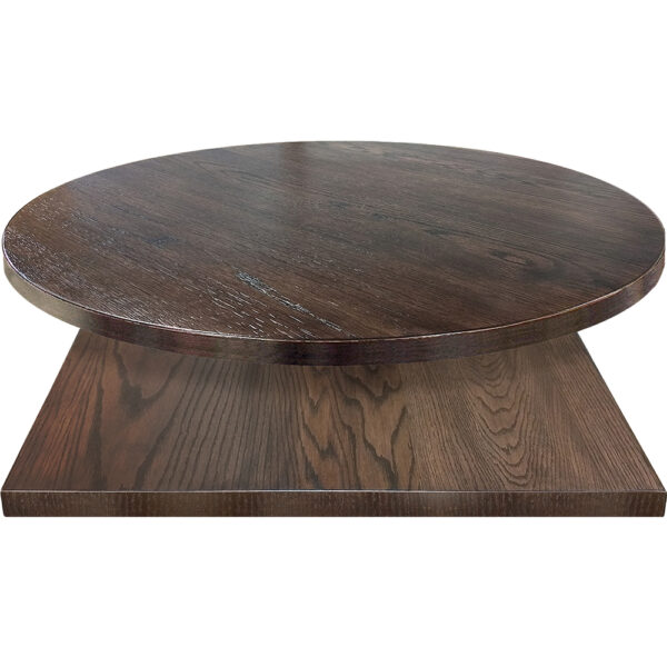 Woodland Restaurant Table Tops in Dark Walnut stain - OakStreetMFG